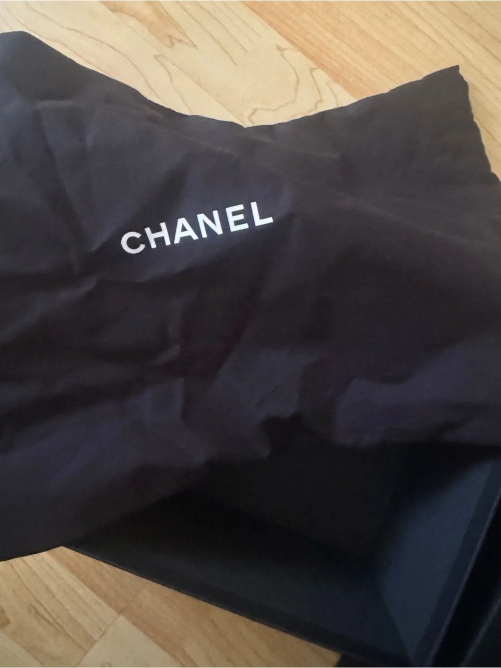 CHANEL | Accessories | Chanel Black Box With White Chanel Logo Sleek ...